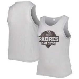 SOFT AS A GRAPE San Diego Padres High Neck Tri-blend Tank Top - Gray