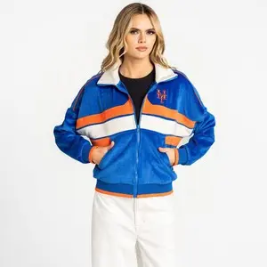 THE WILD COLLECTIVE New York Mets Velvet Corduroy Full-zip Jacket - Royal