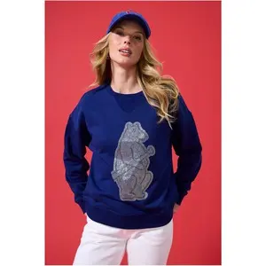 Terez Chicago Cubs Oversized Gemstone Logo Sweatshirt