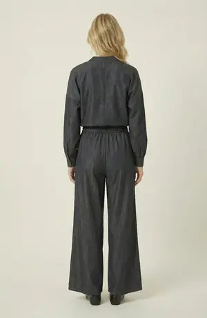 MODENAIRE Relaxed Wide-leg Lounge Set With Collared Top