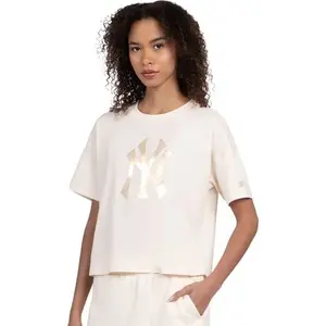 STARTER New York Yankees Pastels Boxy Cropped T-shirt - Cream