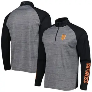 LEVELWEAR San Francisco Giants Vandal Raglan Quarter-zip Top - Heather Gray