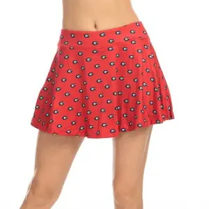 ZOOZATZ Georgia Bulldogs Allover Print Flowy Skort - Red