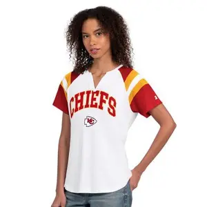 STARTER Kansas City Chiefs Game On Notch Neck T-shirt - White