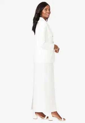 JESSICA LONDON Maxi Jacket Dress Set - Black Houndstooth