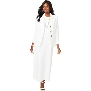 JESSICA LONDON Maxi Jacket Dress Set - White