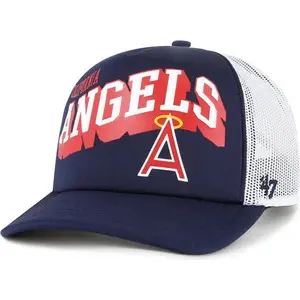 '47 Los Angeles Angels Meander Foam Trucker Snapback Hat - Navy
