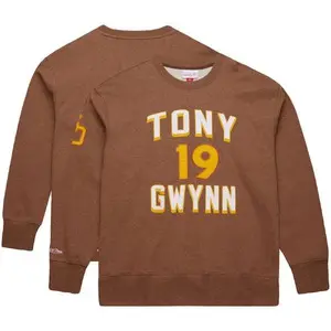Mitchell & Ness Tony Gwynn San Diego Padres Legends Collection Vintage Logo Name & Number Fleece Pullover Sweatshirt - Brown