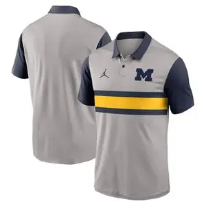 JORDAN BRAND Navy Michigan Wolverines Vapor Dri-fit Polo - Gray
