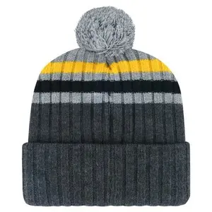 '47 Pittsburgh Penguins Stack Patch Cuffed Knit Hat With Pom