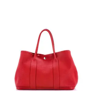 Hermès Garden Party Tote Leather With Printed Interior 36 - Red