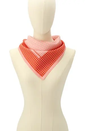 Kate Spade New York Petite Windowpane Check Square Cotton & Silk Bandana
