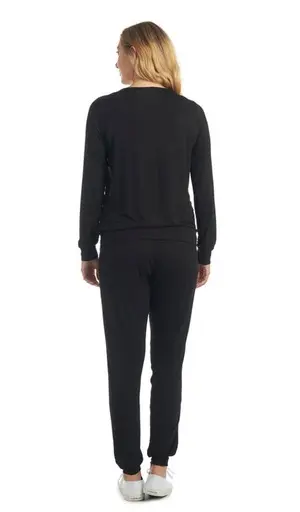 EVERLY GREY Whitney Maternity/nursing Two-piece Top And Pant Set - Black