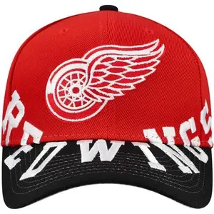 Mitchell & Ness Black Detroit Wings Underarch Two-tone Pro Crown Snapback Hat