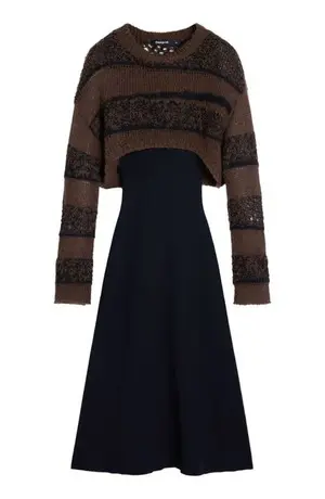 Desigual Crop Sweater & Sleeveless Midi Dress