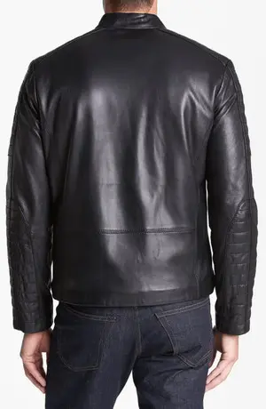Andrew Marc Landon Leather Moto Jacket