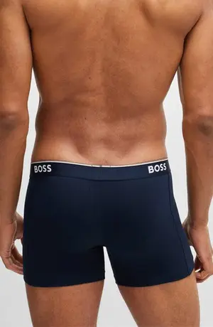 BOSS 3-pack Power Stretch Cotton Boxer Briefs - Blue