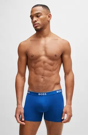 BOSS 3-pack Power Stretch Cotton Boxer Briefs - Blue