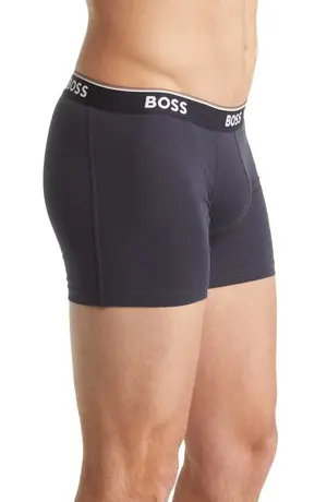 BOSS 3-pack Power Stretch Cotton Boxer Briefs - Deep Blue