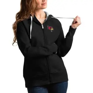 ANTIGUA Illinois State Redbirds Victory Full-zip Hoodie - Black