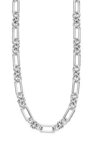 Lagos Petite Sterling Caviar Link Necklace - Silver