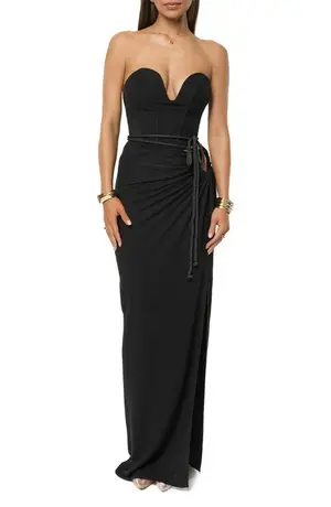 JLUXLABEL Destination Sleeveless Corset Top & Skirt Set - Black