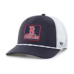 '47 White Boston Red Sox Scratch Adjustable Trucker Hat - Navy
