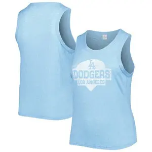 SOFT AS A GRAPE Los Angeles Dodgers High Neck Tri-blend Tank Top - Royal