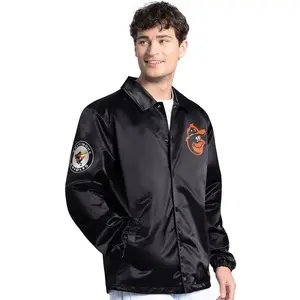 STARTER Baltimore Orioles Cooperstown Collection Point Full-snap Coaches Jacket - Black