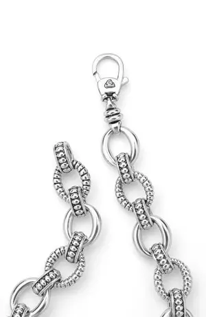 Lagos Signature Caviar Sterling Fluted Oval Link Bracelet