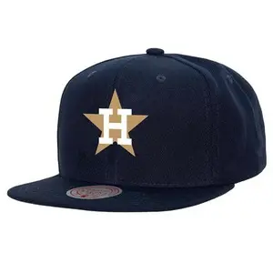 Mitchell & Ness Houston Astros Cooperstown Collection Basic Flip Snapback Hat - Navy