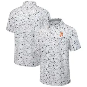 Tommy Bahama San Francisco Giants Nova Wave Riptide Rally Camp Button-up Short Sleeve Shirt - Gray