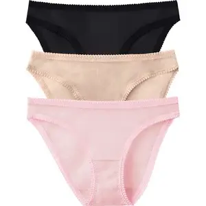 ON GOSSAMER 3-pack Mesh Hip Bikinis - Blk/chp/pny