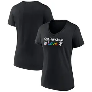 Profile San Francisco Giants Pride V-neck T-shirt - Black