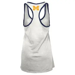 PRESSBOX Michigan Wolverines Tracy Racerback Burnout Tank Top