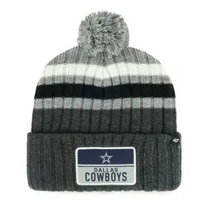 '47 Dallas Cowboys Stack Cuffed Knit Hat With Pom - Gray