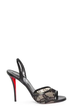 CHRISTIAN LOUBOUTIN Miss Z Lace Slingback Stiletto Sandals
