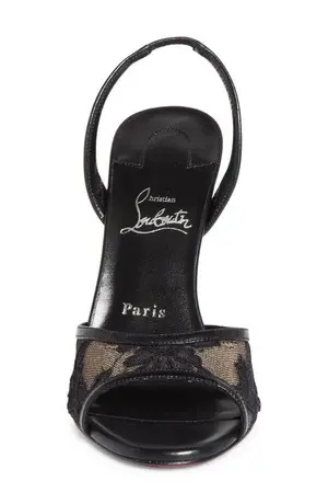 CHRISTIAN LOUBOUTIN Miss Z Lace Slingback Stiletto Sandals