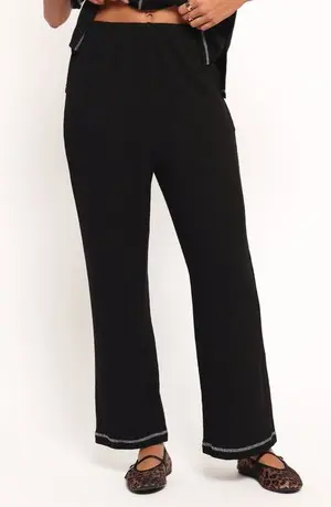 PETAL & PUP Angler Short Sleeve Sweatshirt & Pants Set - Black