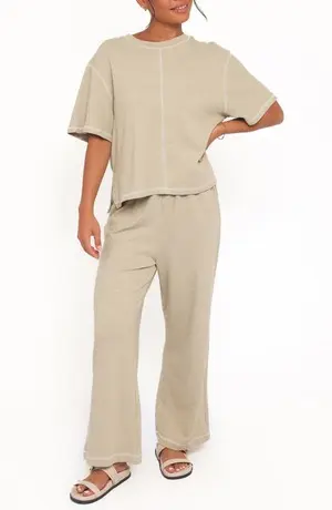 PETAL & PUP Angler Short Sleeve Sweatshirt & Pants Set - Matcha