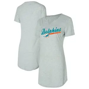 CONCEPTS SPORT Miami Dolphins Petition Knit Nightshirt - Gray