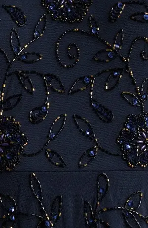 Pisarro Nights Beaded Mesh Gown With Jacket