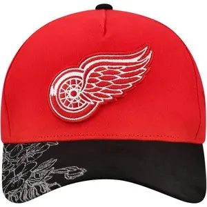 Mitchell & Ness Black Detroit Wings May Flowers Pro Crown Adjustable Hat