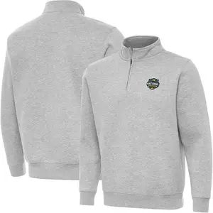 ANTIGUA Michigan Wolverines 2026 Ncaa Basketball National Champions Victory Quarter-zip Top - Gray