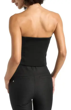 Manière De Voir Lise Cropped Tailored Blazer & Button Detail Bandeau