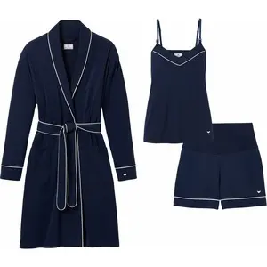 PETITE PLUME The Must Have 3-piece Cotton Maternity Set - Navy