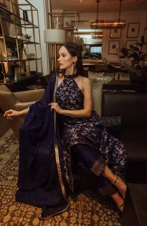 RAAS Lazuli Jacquard Halter Salwar Kameez