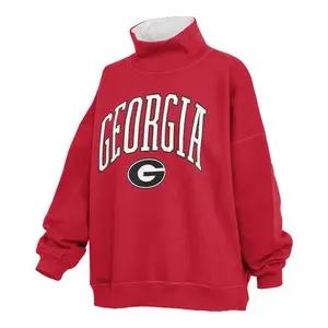 PRESSBOX Georgia Bulldogs Oversized Mock Neck Sweatshirt
