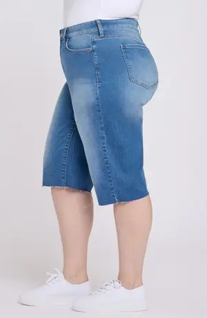 NYDJ Kristie Bermuda Shorts With Raw Edge Hem