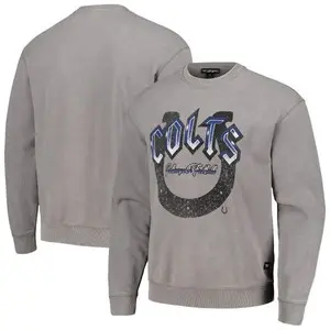 THE WILD COLLECTIVE Indianapolis Colts Distressed Pullover Sweatshirt - Gray